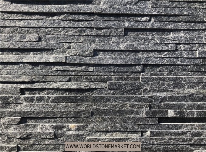 Black Waterfall 2022 Ledge Stone Wall Cladding Panels - World Stone Market
